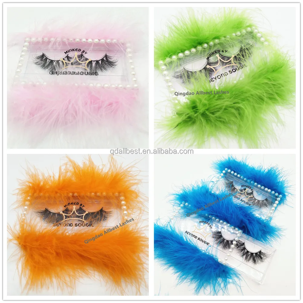 2021 Shiny Light Pink Fur Lash Box 100% Mink Full Strip 25mm Lashes ...
