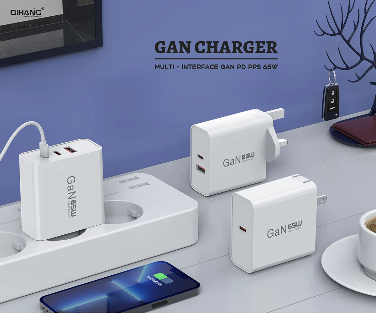 Factory Original Gan 3 Poroem Gan Multi 3 Port Fast Quick Mobile Phone ...