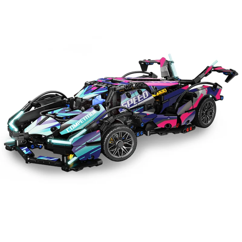 Cyberpunk V12 Sports Car Building Blocks Set 1/14 Scale Super Car Model ...