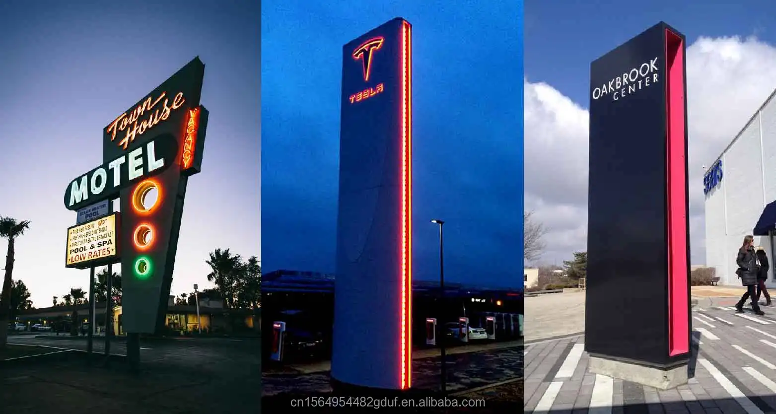 Business Wayfinding Sign System Design Exterior Ground Stand Lighting ...