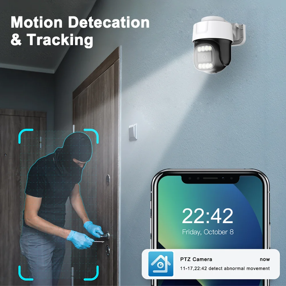 Full HD 4k 8mp PTZ CCTV System - 16ch NVR Outdoor Waterproof