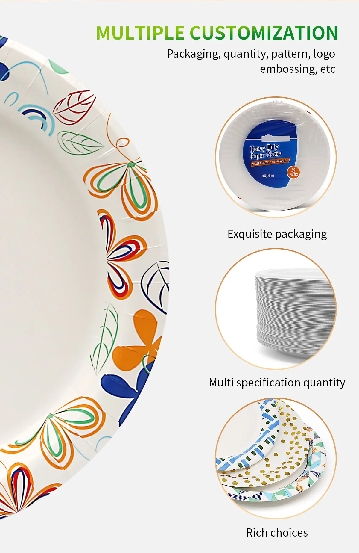 Luzhoupack Custom Design Your Own Paper Plates 9 In Round Paper Plates ...