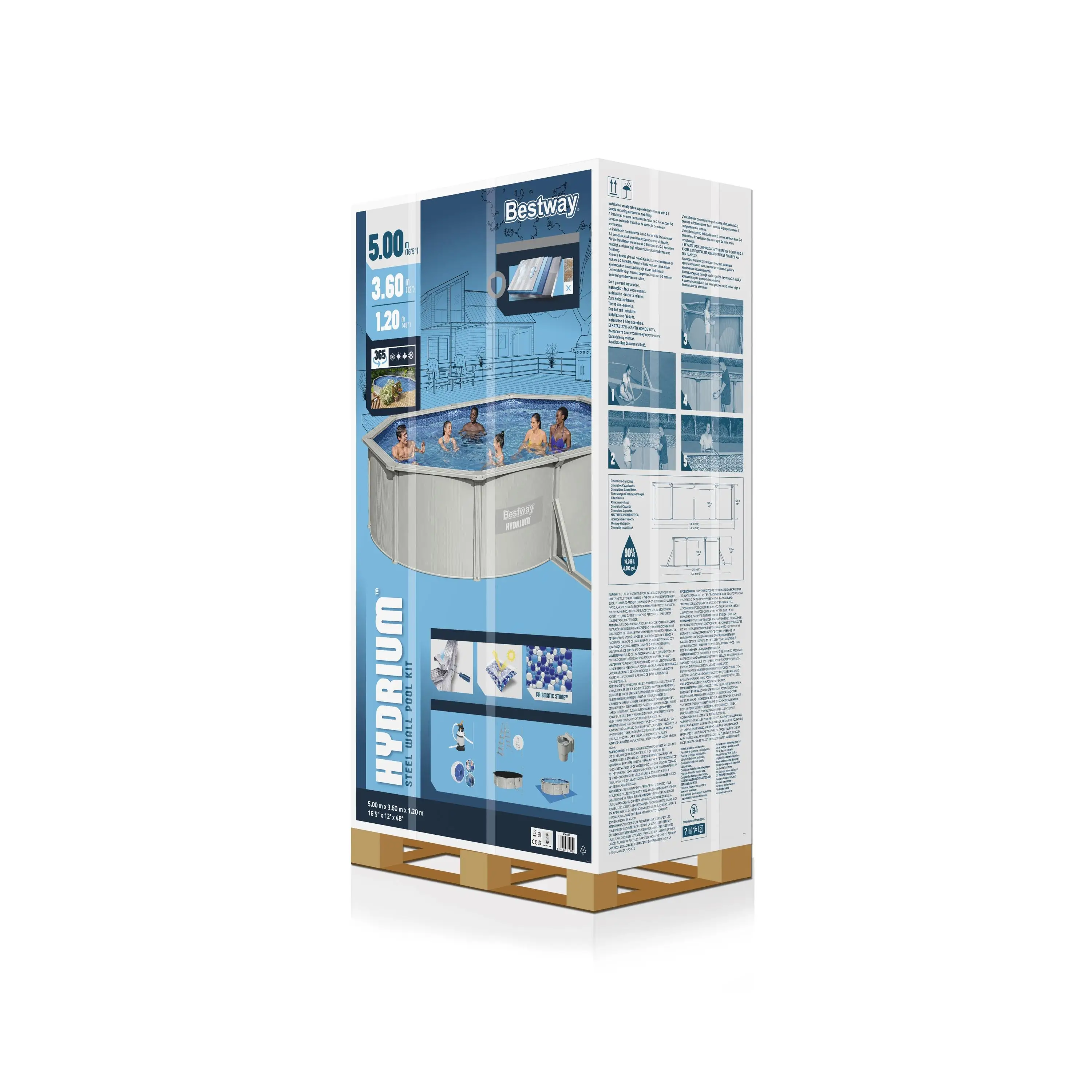 Bestway 56586 Container Hydrium Steel Wall Endless Outdoor Portable ...