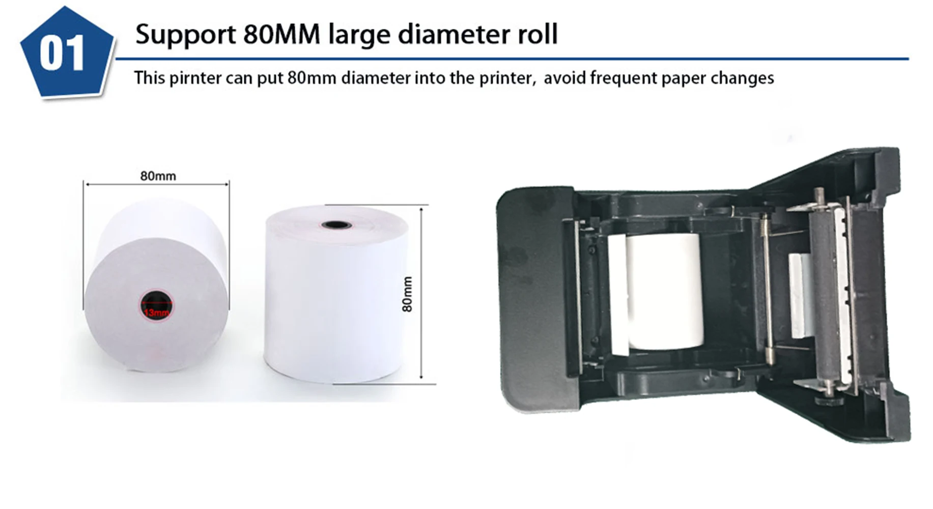 80mm QP80 Thermal Receipt POS Printer Multi-Language Imprimante Bill ...