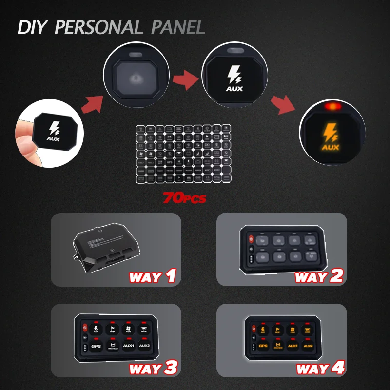 12V 24V Universal Wireless Control Flashing Lighting Mode Aux 6 Gang ...