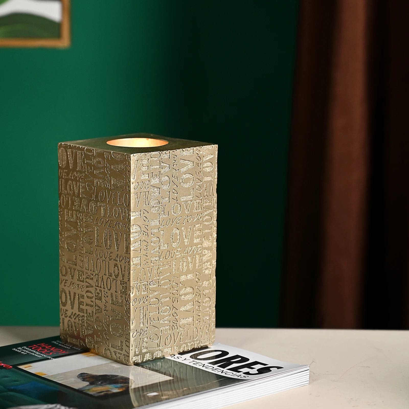 Factory Sales Cube Cuboid Shaped Quality 3D Home Decor Gold Square T ...