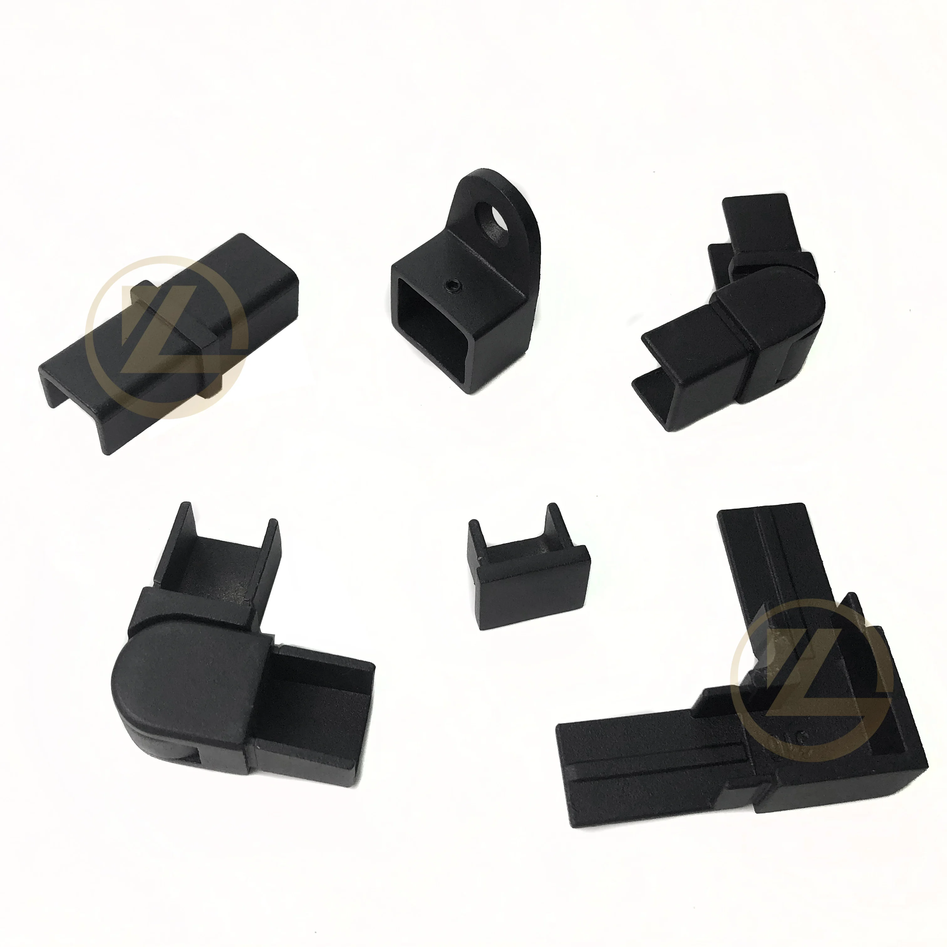 YL Beautiful Black Square Steel Tube Connectors for Top Handrail Glass ...