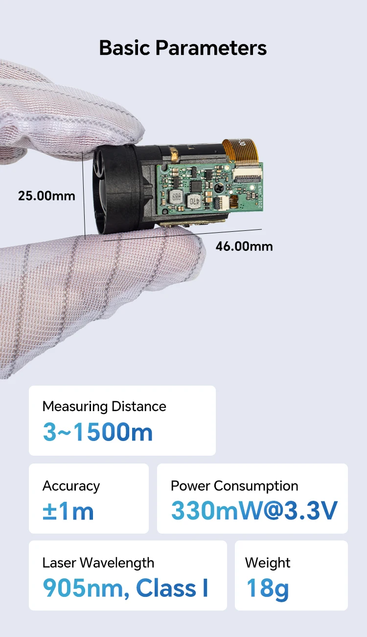 TC25 Time of Flight Laser Sensor Raspberry Pi 905nm Laser Rangefinder ...