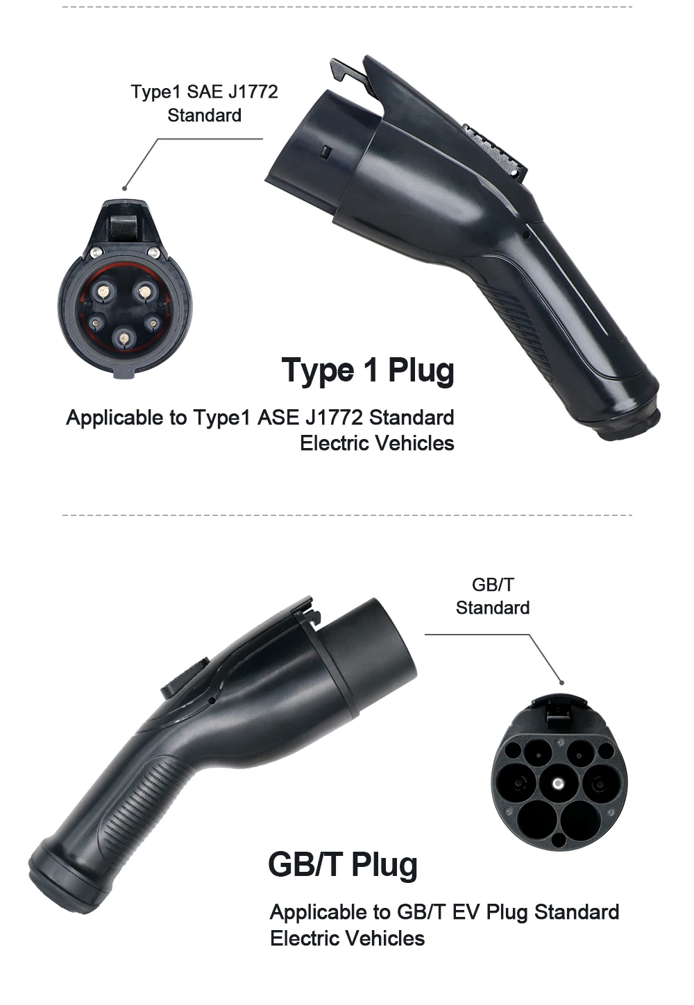 Sae J1772 Iec 62196 Type 1 Type 2 Gbt 16a 32a Amp 3kw 7kw 11kw 22kw ...