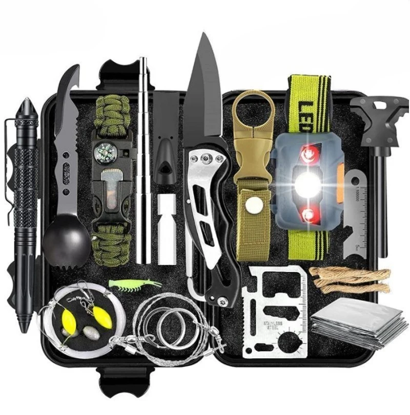 19 in 1 Tactical Survival Gear Kit Self-Defense EDC Pouch Medical Bag ...