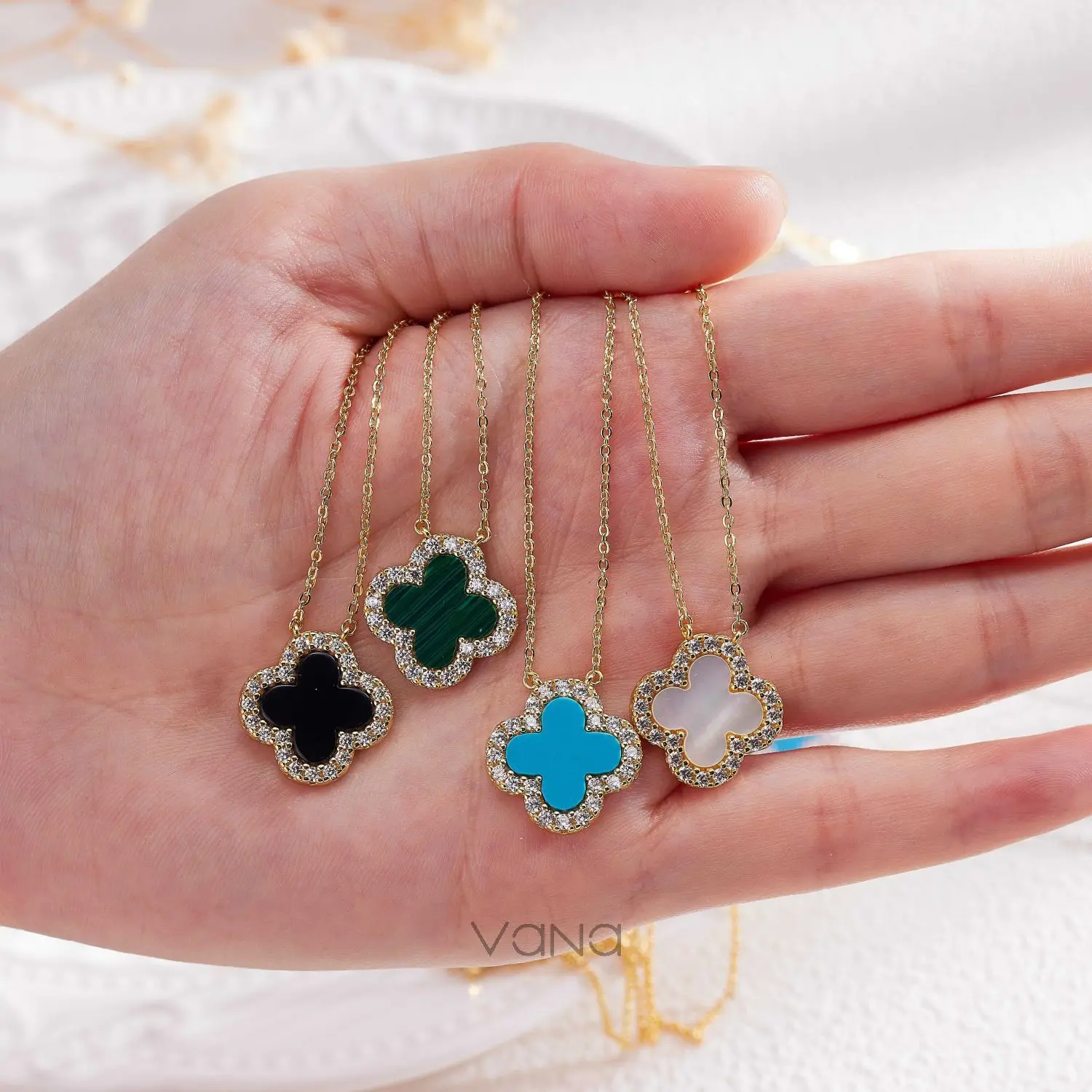 Vana Fine Four Leaf Clover Jewellery 925 Sterling Silver Charm Bracelet Bangle Silver 925 ...