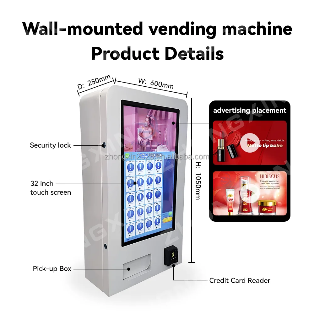 Zhongxin 32 Inch Touch Screen Cosmetic Vendor Shop Bathroom Shampoo ...