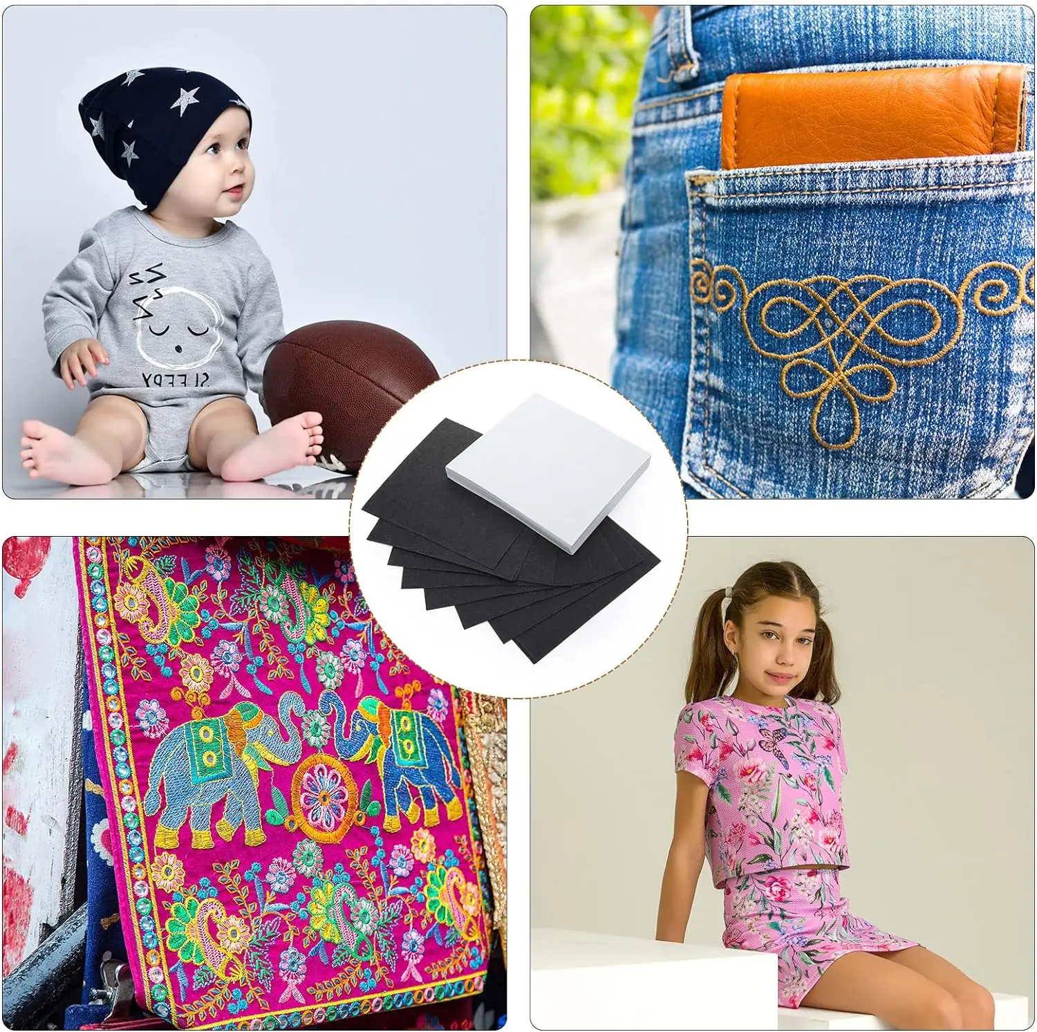 Custom Sizes Cut Away Embroidery Backing Paper Tear Cut Wash Away ...