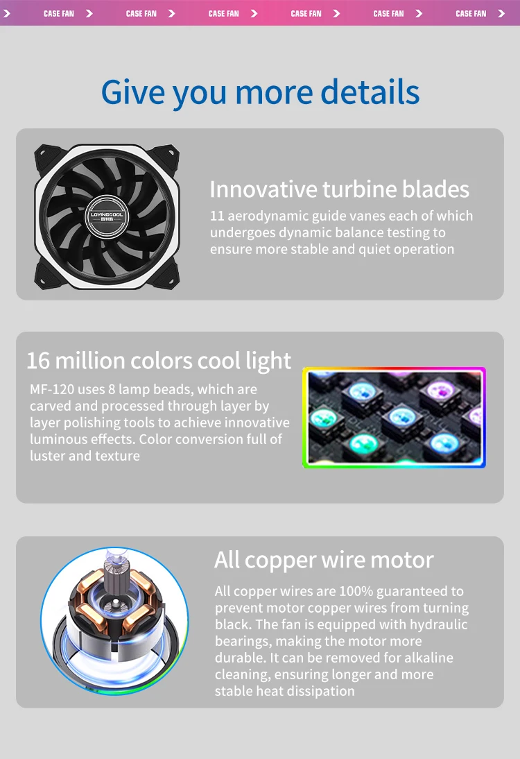 Lovingcool High Cooling Performance 12v Led Light Processor Cooling Rgb Fan Plastic Kit Pc Case ...