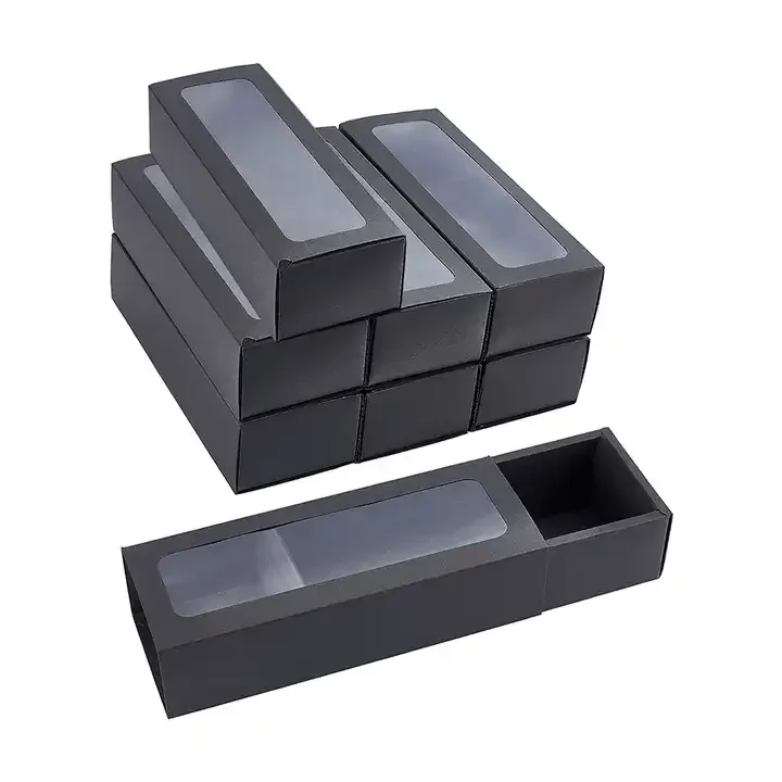 Custom Gold Foil Logo Black Macaron Paper Box Cookie Dessert Packaging Box - Buy Cookie ...