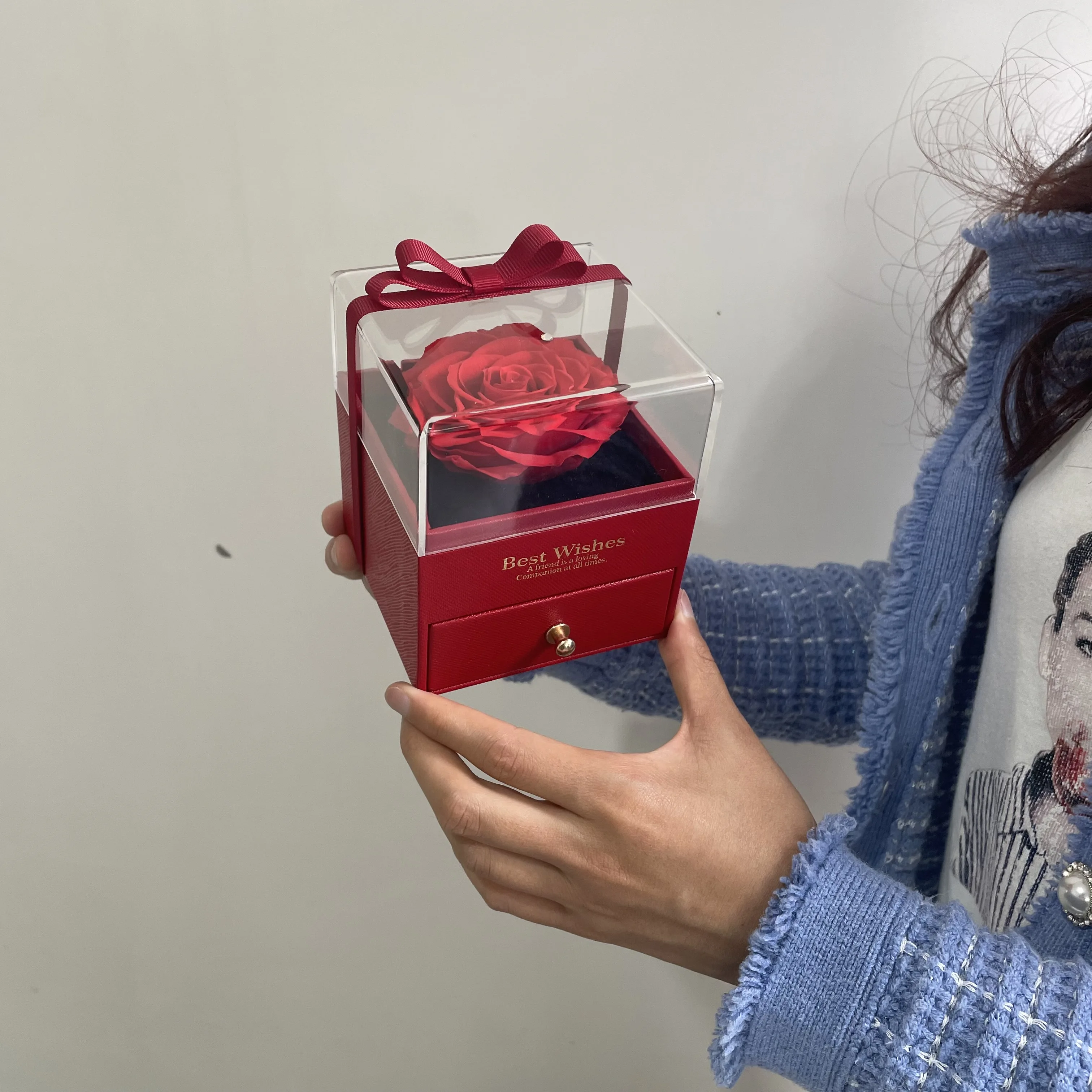 Hot Selling New Style Rose In Box Preserved Flowers Acrylic Preserved ...