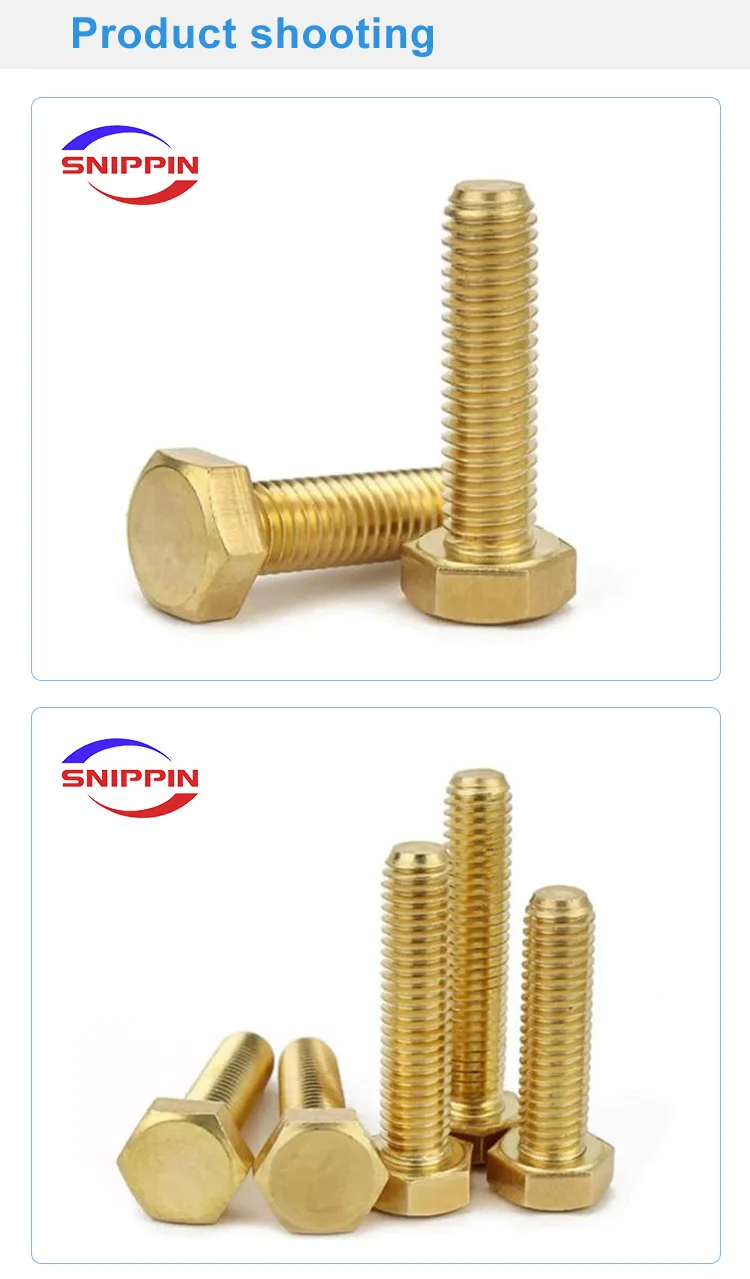 H62 Brass Gb5781 External Hexagon Head Bolt Metric Machine Thread Hex Nails Brass Hexagon Full ...