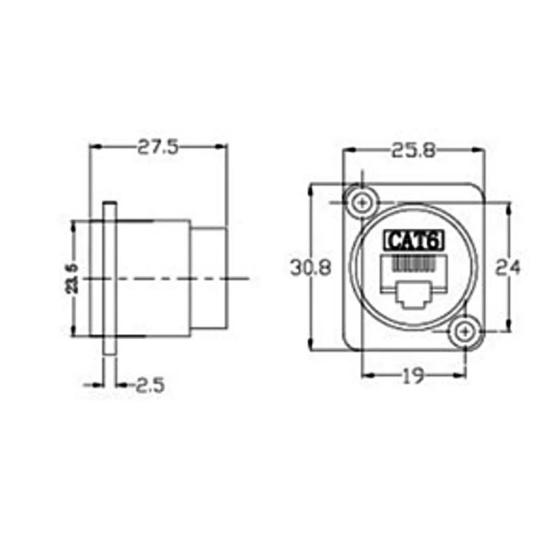 Shell Male RJ45 Cable Chassis for Ethernet OEM Professional