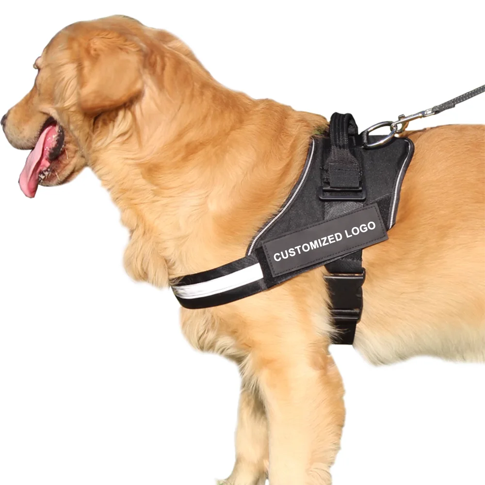 Durable Custom K9 Reflective Adjustable Service Dog Harness Large Dog ...