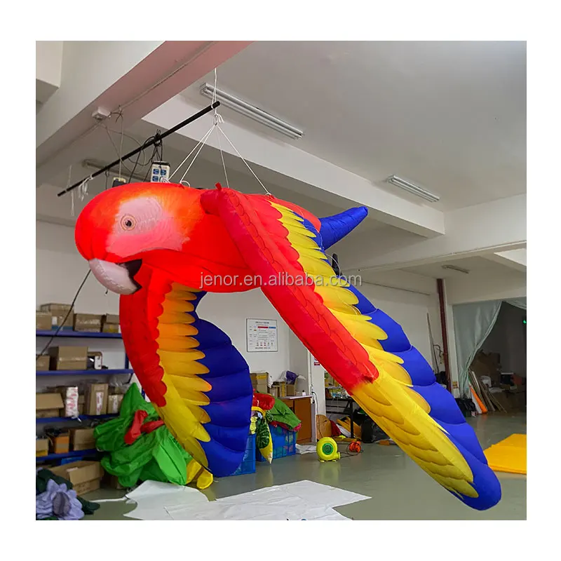 Hanging Inflatable Parrot With Led Lighting Inflatable Flying Bird ...