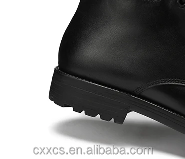 Xinxing Custom Black Men Shoes Boots Officer Shoes Leather Shoes With ...