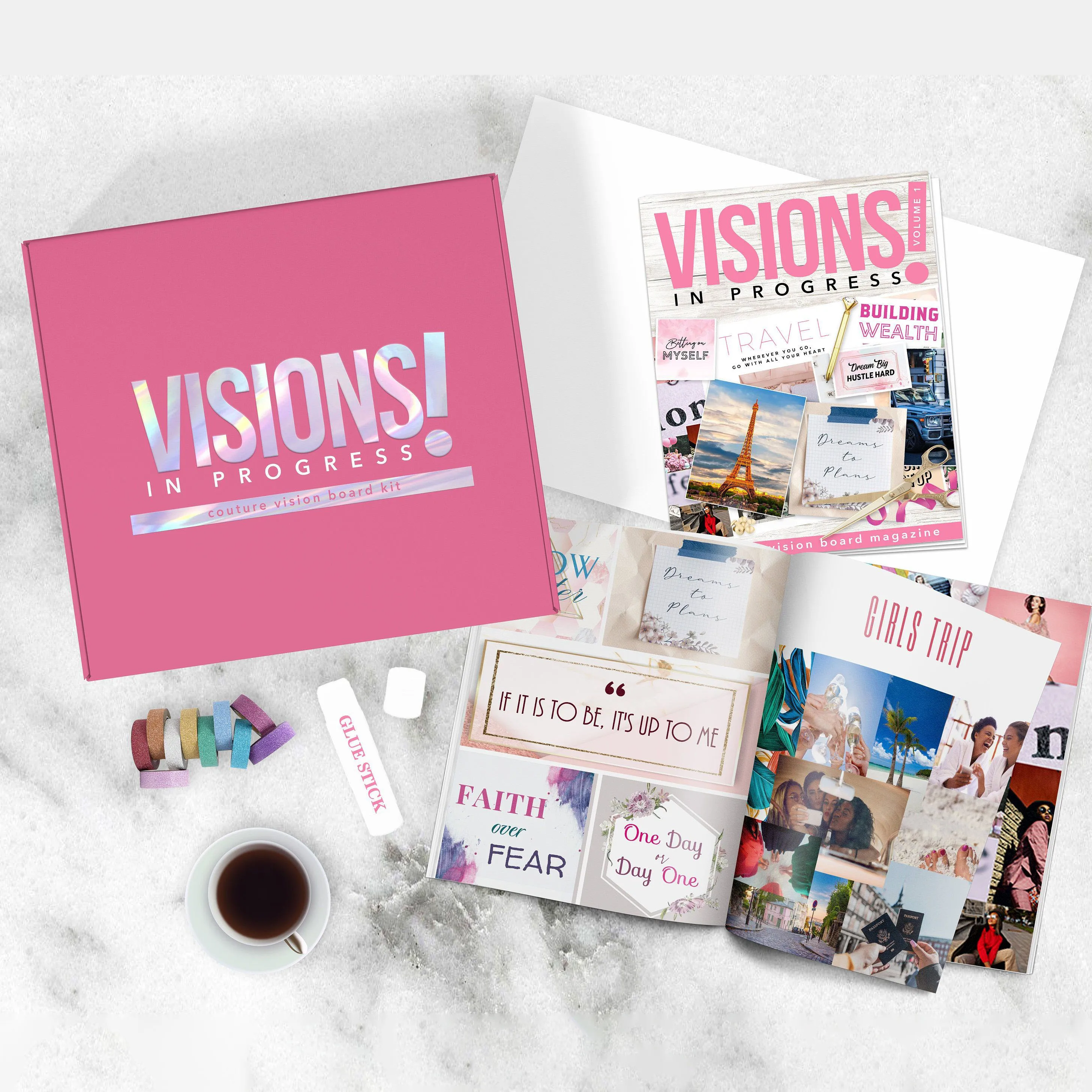 2025 Create Powerful Vision Board Book Journal Clip Art Book Women With ...