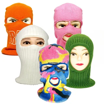 Wholesale Knitted Full Face Mask,1 2 3 Hole Custom Designer Ski Mask ...