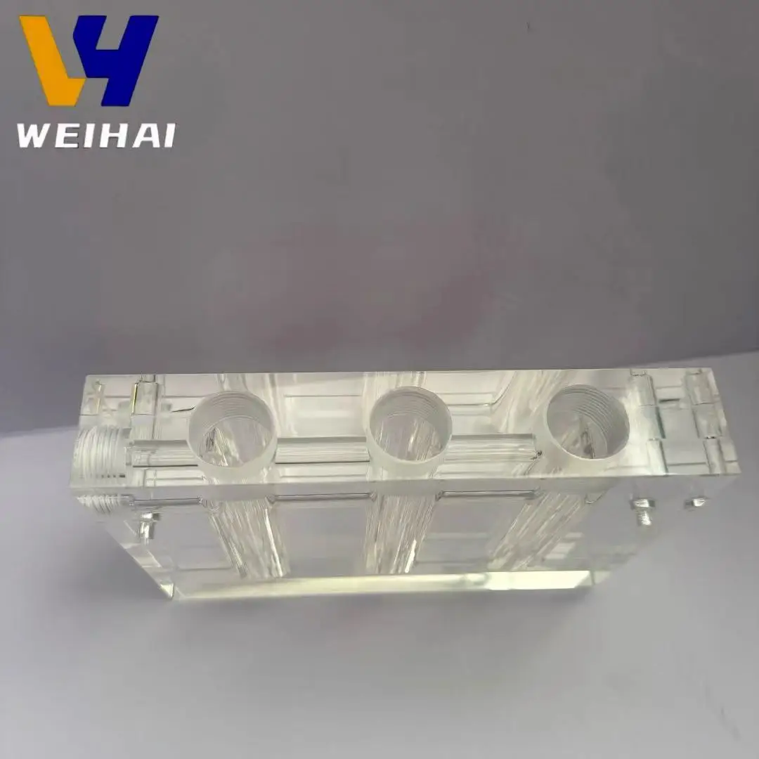 Acrylic Flow Cell for Water Quality Monitoring - G3/4 Threaded 3-way