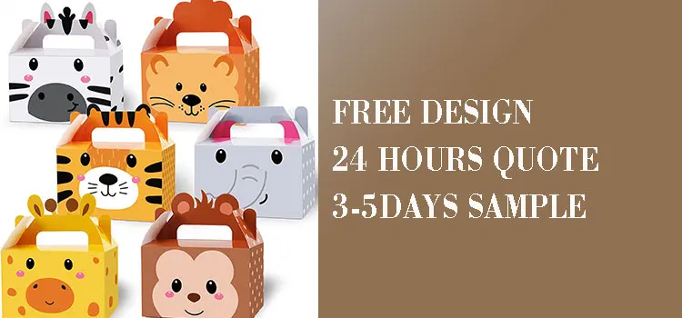 Custom Zoo Animals Theme Birthday Treat Boxes - Fun & Recyclable