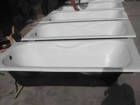 Wholesale Simple Empty Rectangular Cast Iron Enamel Bath Tub