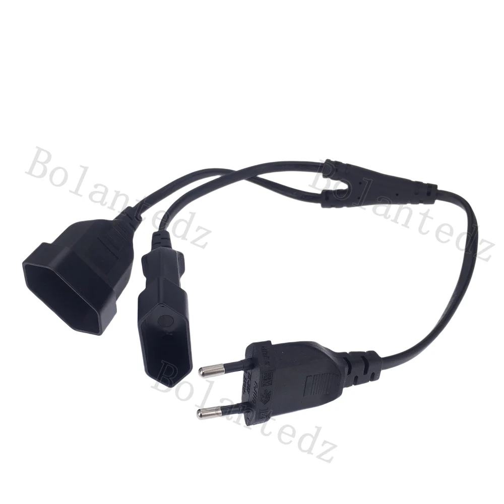 EU 2 Prong Male to Female Power Cable, 40cm European Plug Adapter, 250V ...