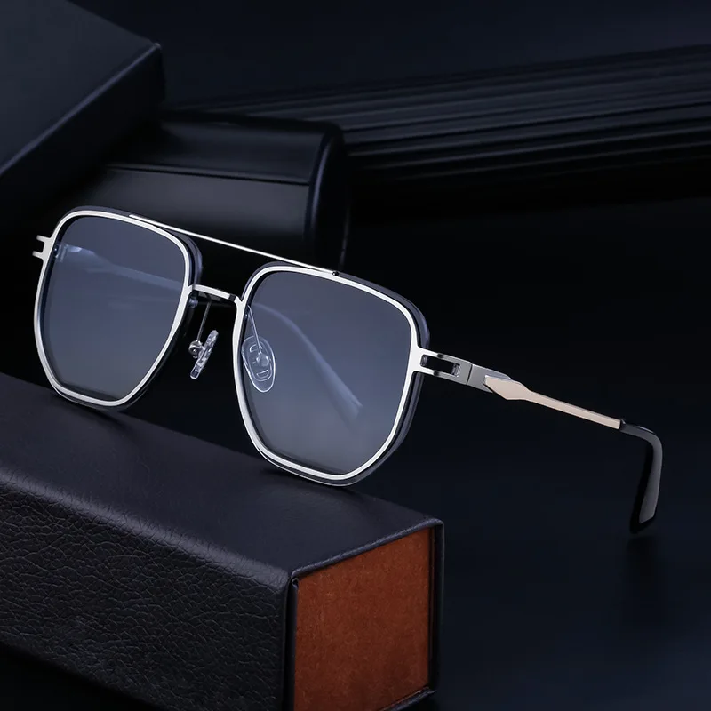 2023 New Stylish Rimless Cut Edge Sunglasses For Men Metal Square Frame ...
