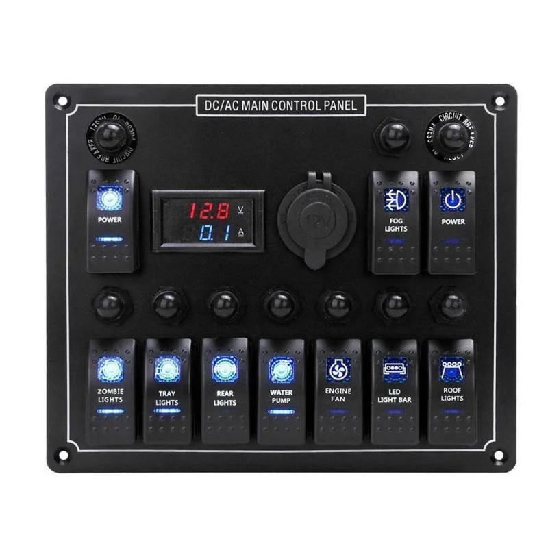 Marine Boat 12V 24V control kit 10 gang led light switch panel boat ...