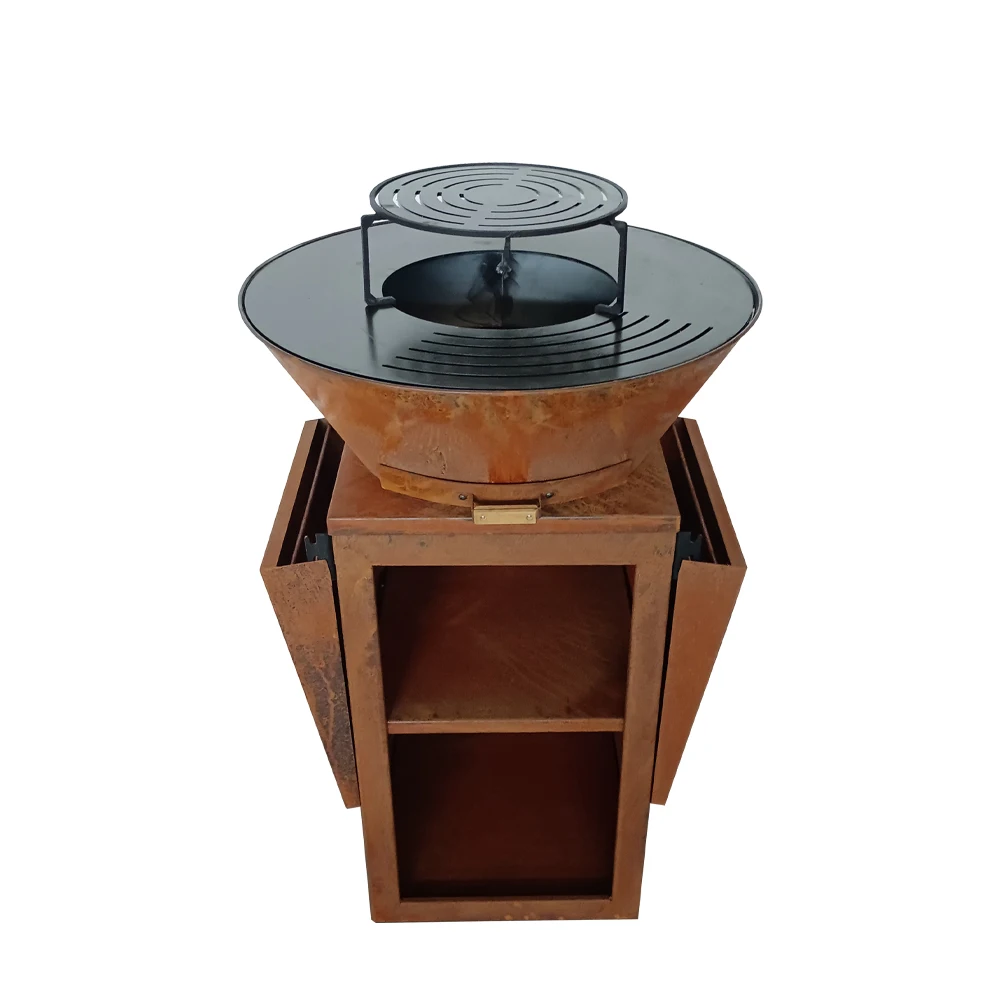 2024 Hot Sale Folding Outdoor Corten Steel Bbq Log Rust Color Steel ...