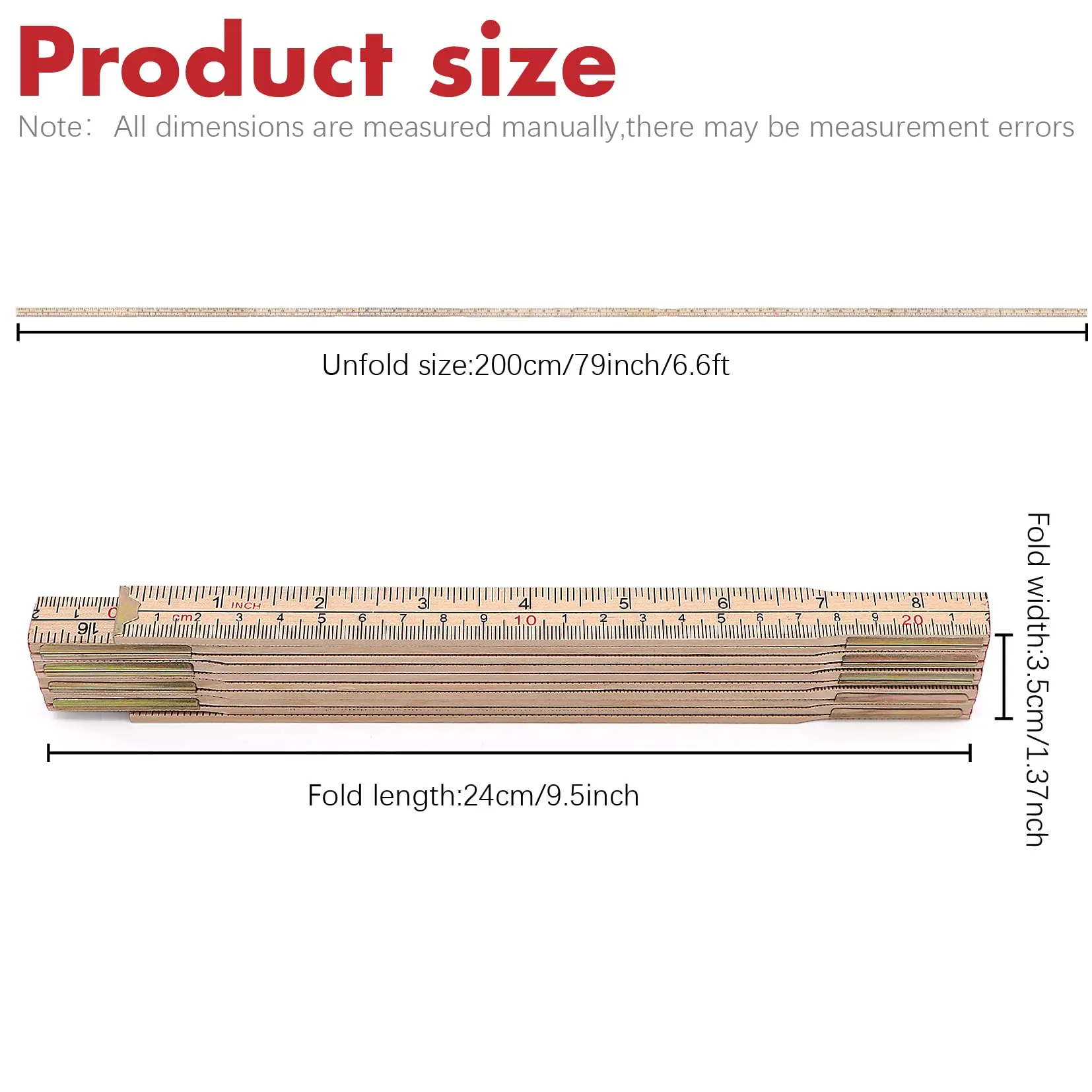 Carpenter Folding Ruler Old Fashioned 2 Pieces Folding Wood Rulers ...