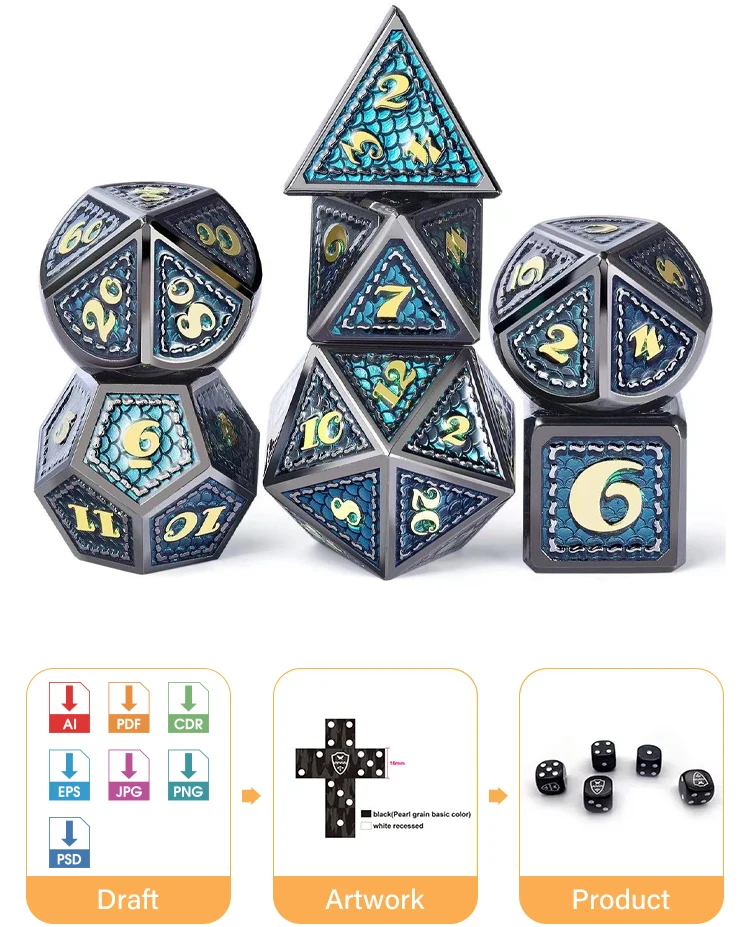 Custom Dicing Metal Dice& Resin Dice Game Wholesale Metal & Plastic ...