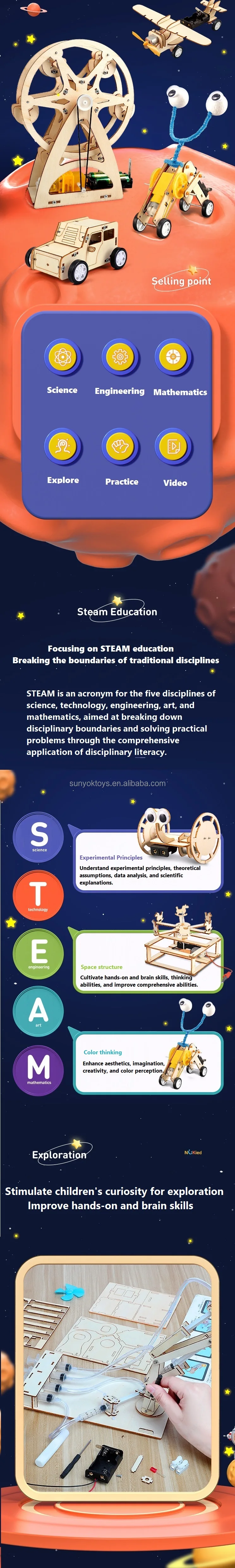 DIY STEM Kit - 3D Wooden Engineering Model Toys for Kids