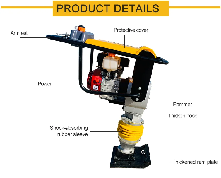 Hcd125/60kg/3kw/380vjumping Jack Hammer Tamping Rammer Manufacture Are ...