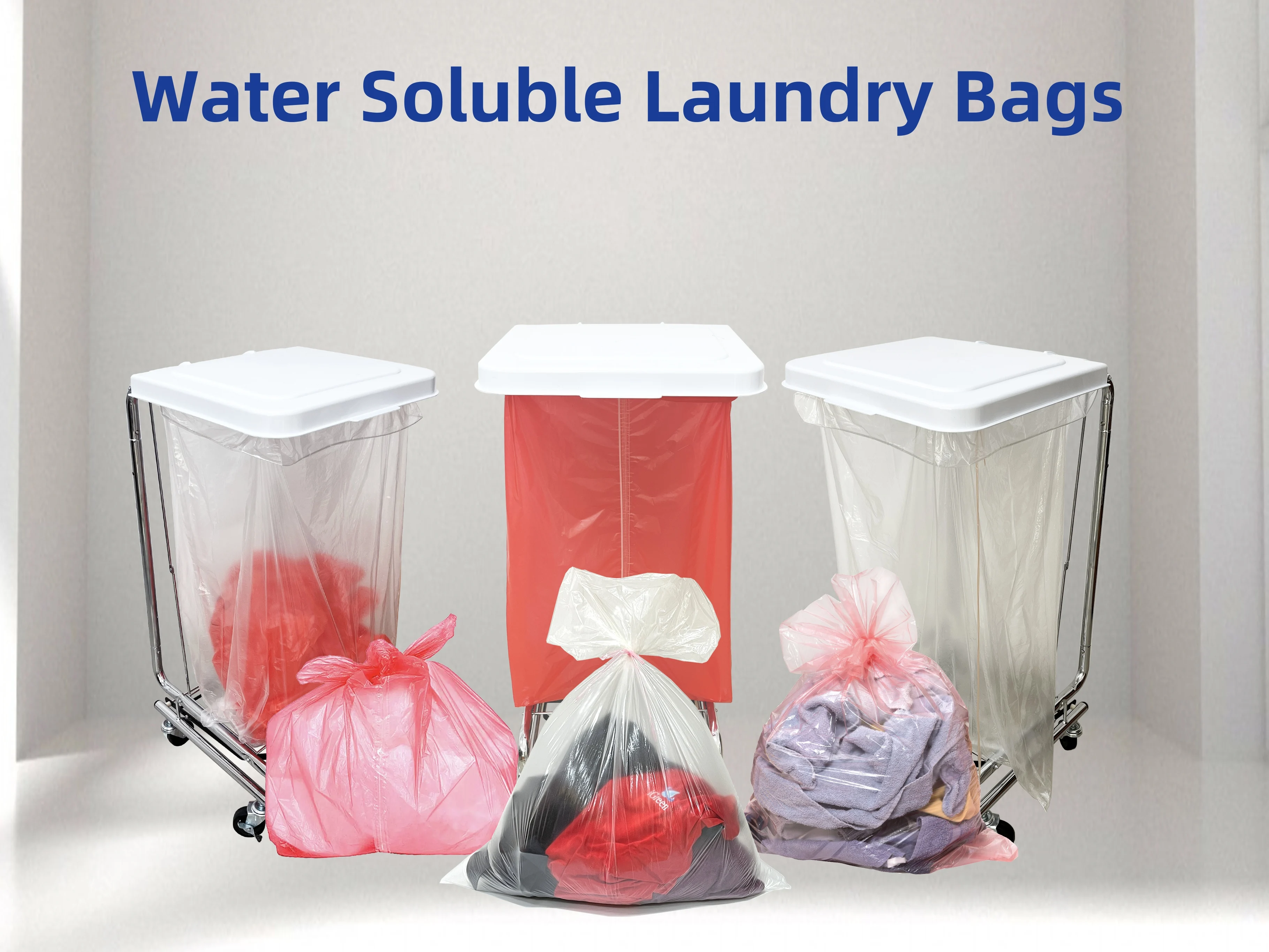 Eco-friendly Dissoluble Laundry Bag Custom Size Red Soluble Strip ...