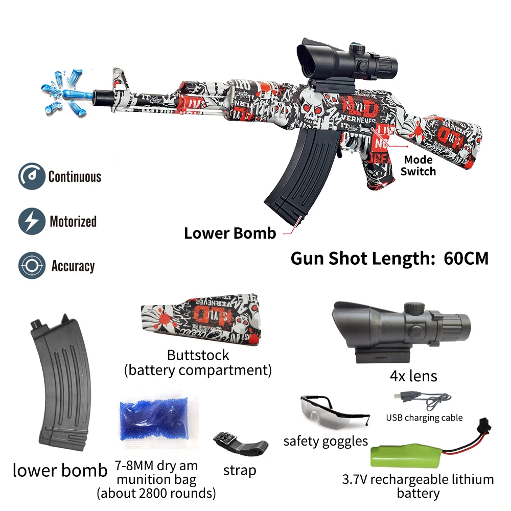 Ak47 Akm M416 Water Gel Gun Toys Splatter Ball Gun Electric Kids Outdoor Toy Plastic Guns - Buy ...