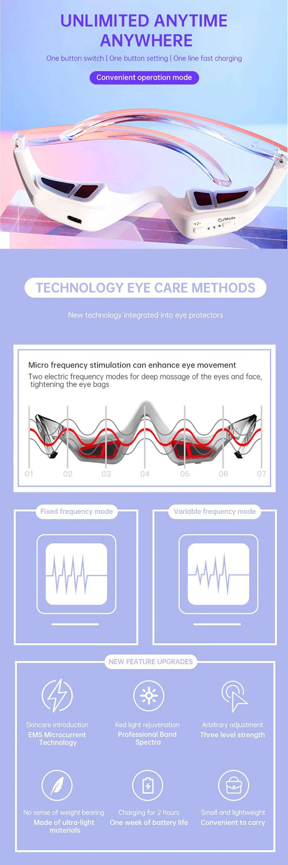 Custom Logo Ems Smart 3d Vibration Eye Wrinkle Dark Circle Removal Anti ...