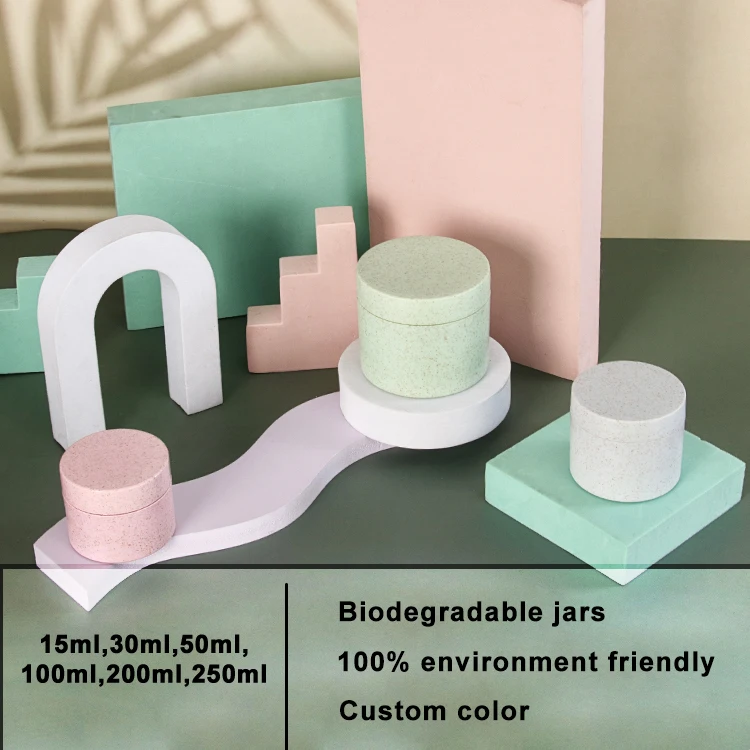Wheat Biodegradable Cosmetic Containers - Recyclable & Eco-friendly