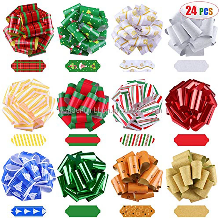 Wholesale Christmas Curly Bow Wedding Birthday Ribbon Solid Color Flora ...