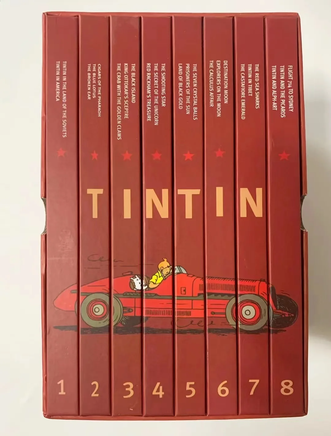 English Original Tintin Collection The Adventures Of Tintin 8-volume Set Hardcover Collection ...