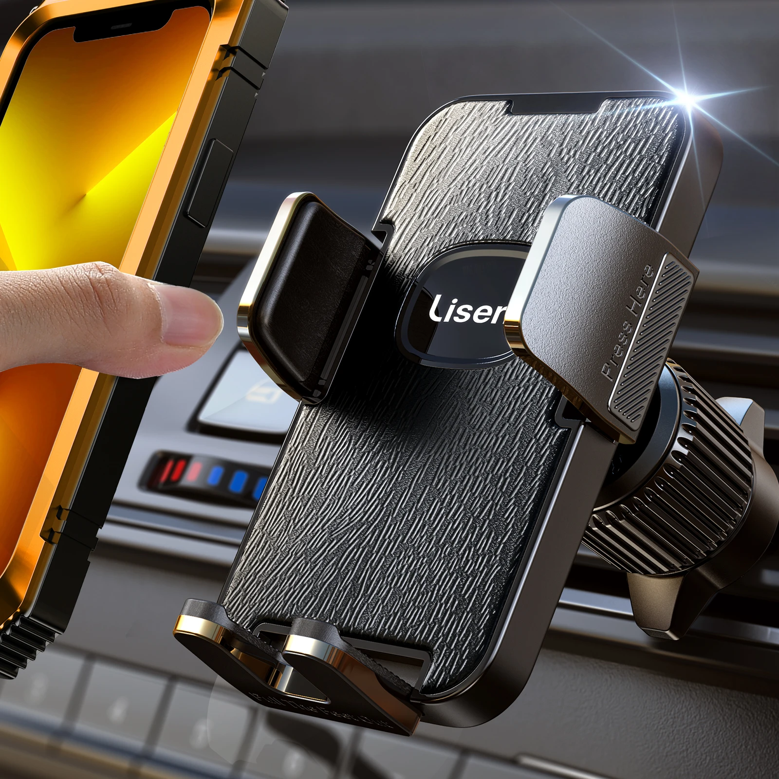 Lisen 2023 Upgraded Aluminum Gravity Mobile Phone Holders Air Vent Car ...