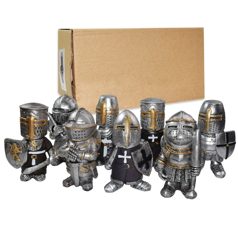 Knight Dwarf Guardian Garden Statue - Handmade Resin Sculpture