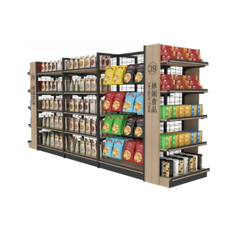 Supermarket Promotion Display Shelf Customizable Steel And Wood Retail ...