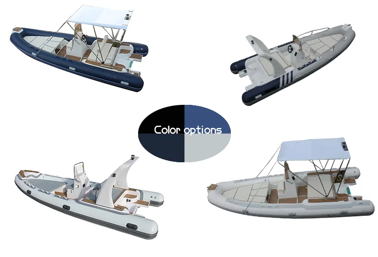 Black 22ft RIB 680 Fiberglass Inflatable RIB Boat ORCA Hypalon Luxury ...