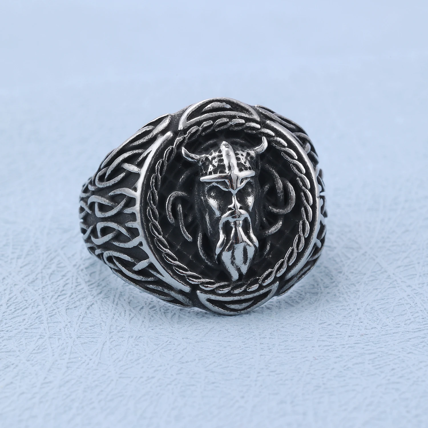 Stainless Steel Norse Myth Viking Ring Jewelry Viking Odin God Warrior ...
