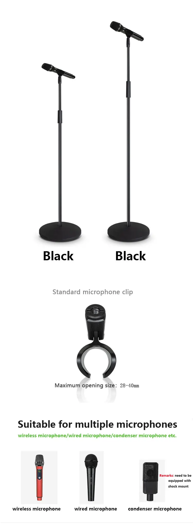 Stage Wireless Microphone Holder - Adjustable & Professional